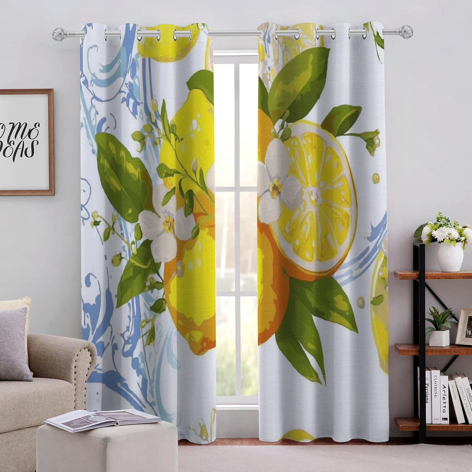 Facannap Perforated Blackout Curtains 2-Pack Floral Punch Light ...