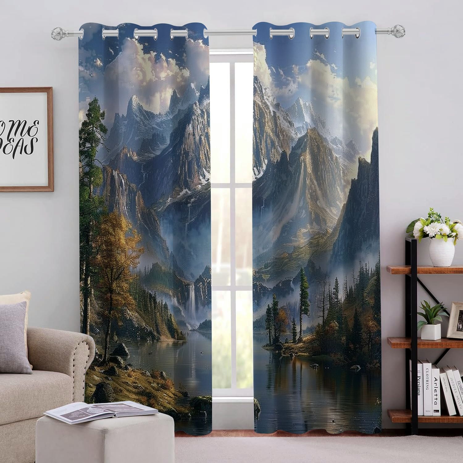 Facannap Perforated Blackout Curtains 2-Pack - Light Blocking Drapes ...