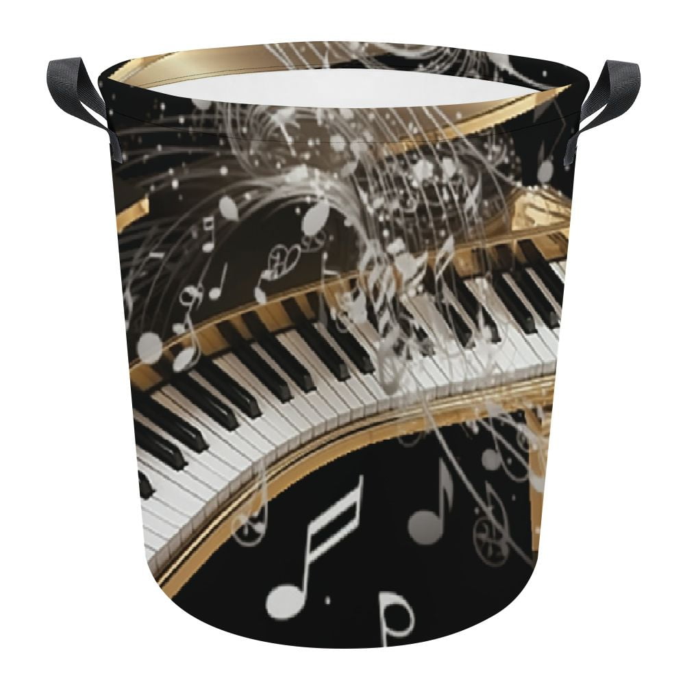 Facannap Piano Music Notes Treble Oxford Cloth Laundry Basket Kids Toy ...