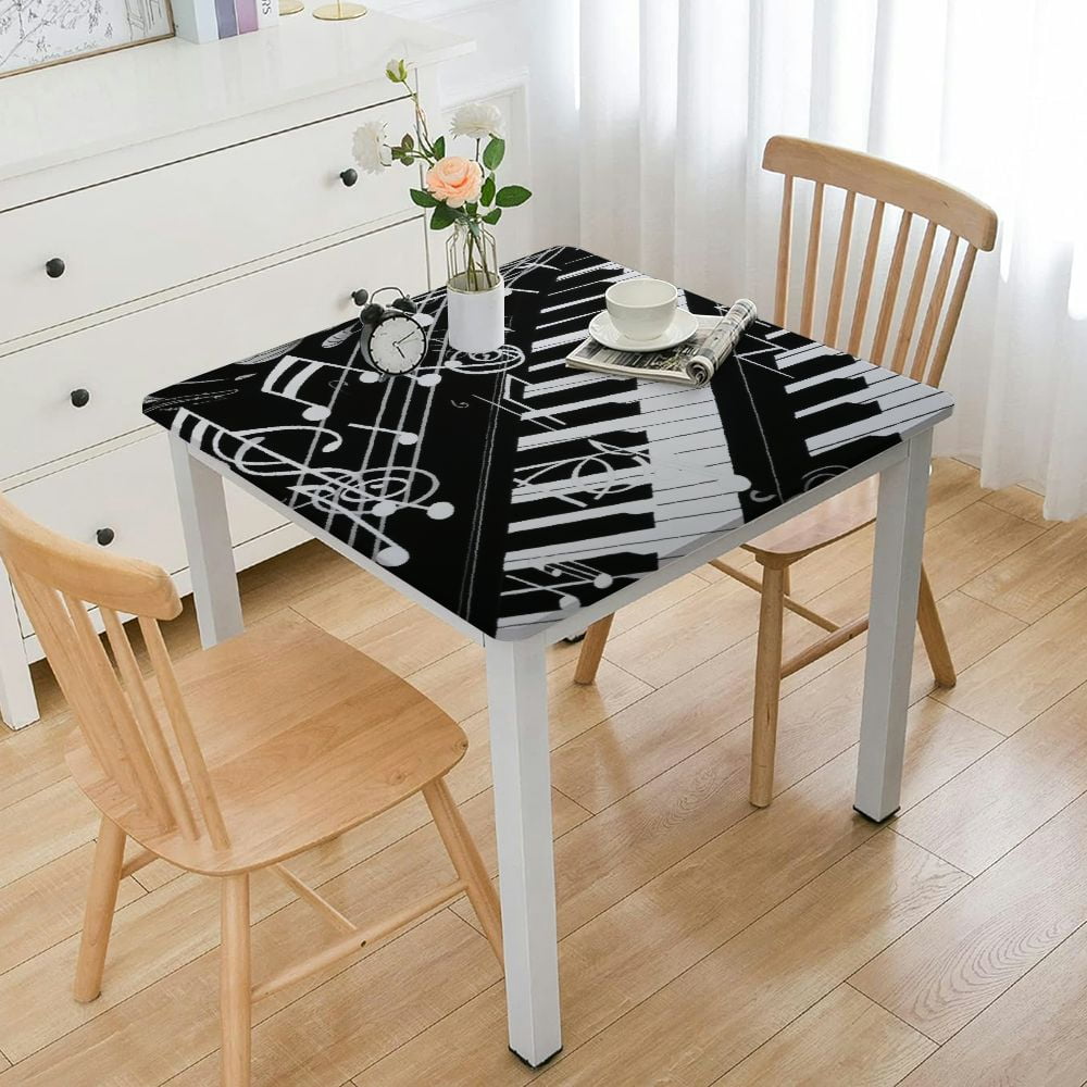 Facannap Piano Music Notes Waterproof Square Tablecloth 100% Polyester ...