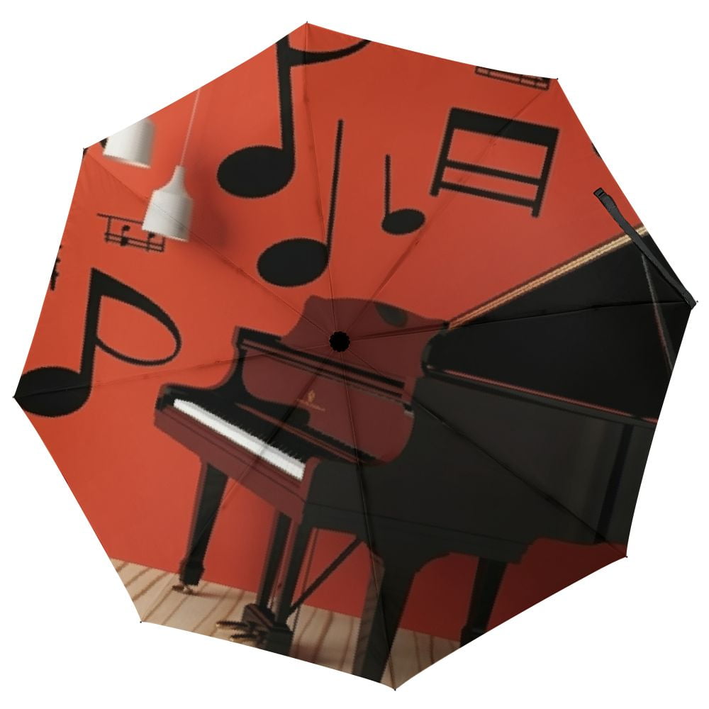 Facannap Piano Musical Notes Three-Fold Automatic Portable Umbrella for ...
