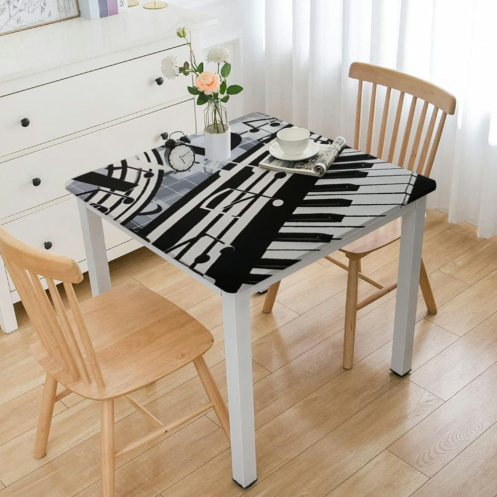 Facannap Piano Musical Notes Treble Waterproof Square Table Cover 100% ...