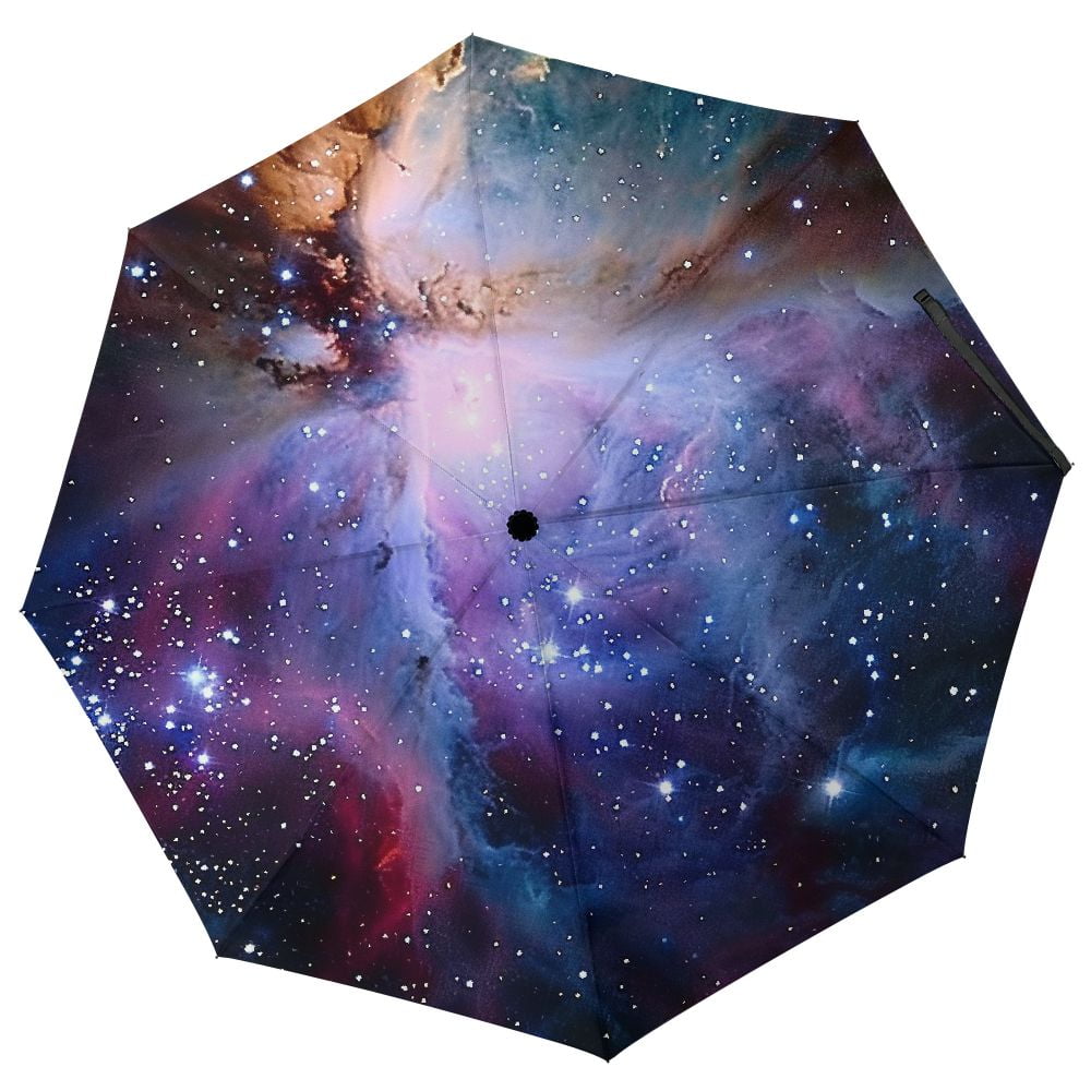 Facannap Star Cluster Nebula Space Art Three-Fold Umbrella for Rain and ...