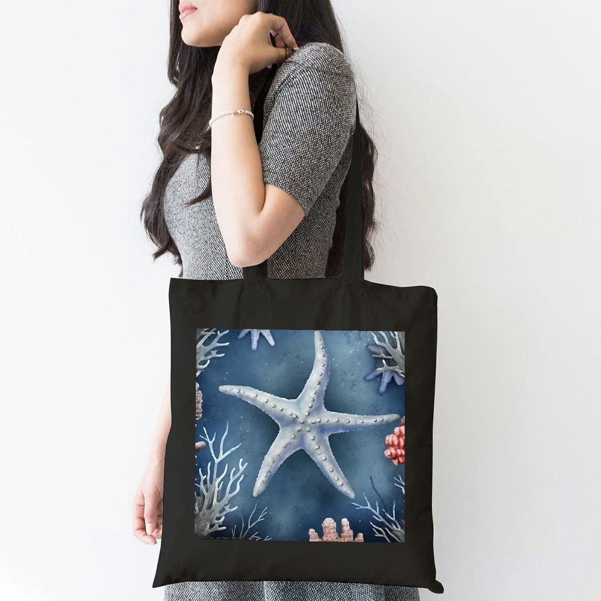 Facannap Starfish, Corals, Seaweeds Pattern Lightweight Shoulder Bag ...