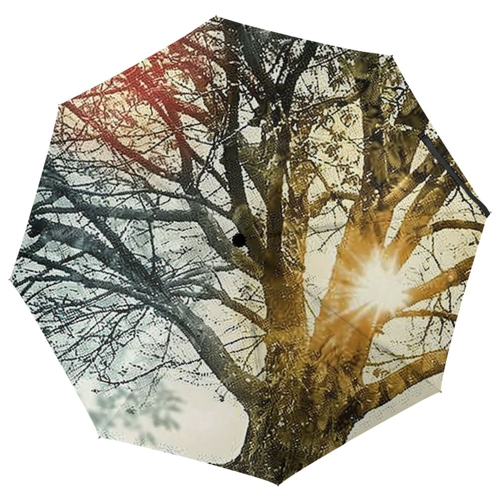 Facannap Sunlight Three-Fold Umbrella Automatic for Outdoor Rain and ...