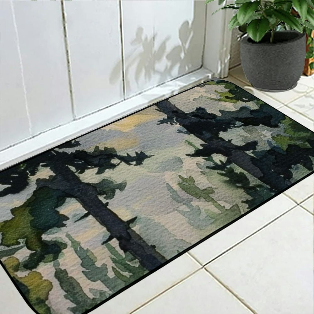 Facannap Trees Sky Sun Shining Through Felt Front Door Mat Outdoor ...