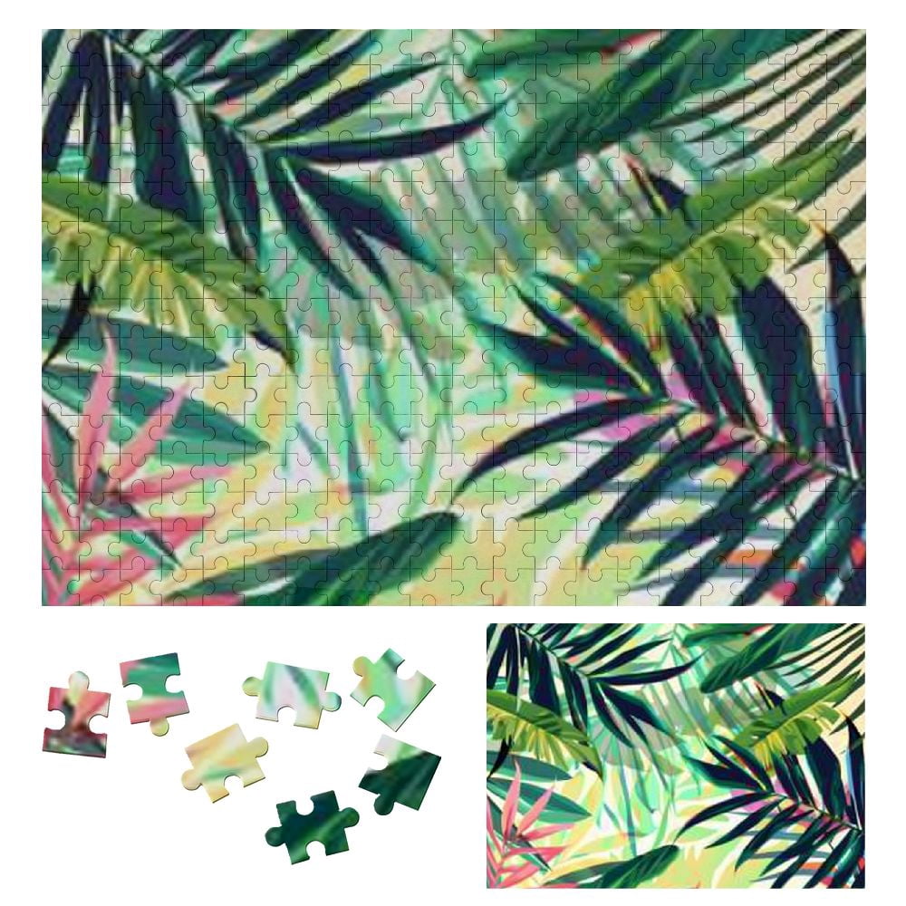Facannap Tropical Leaf Pattern Palm Trees Wooden Jigsaw Puzzle Leisure ...