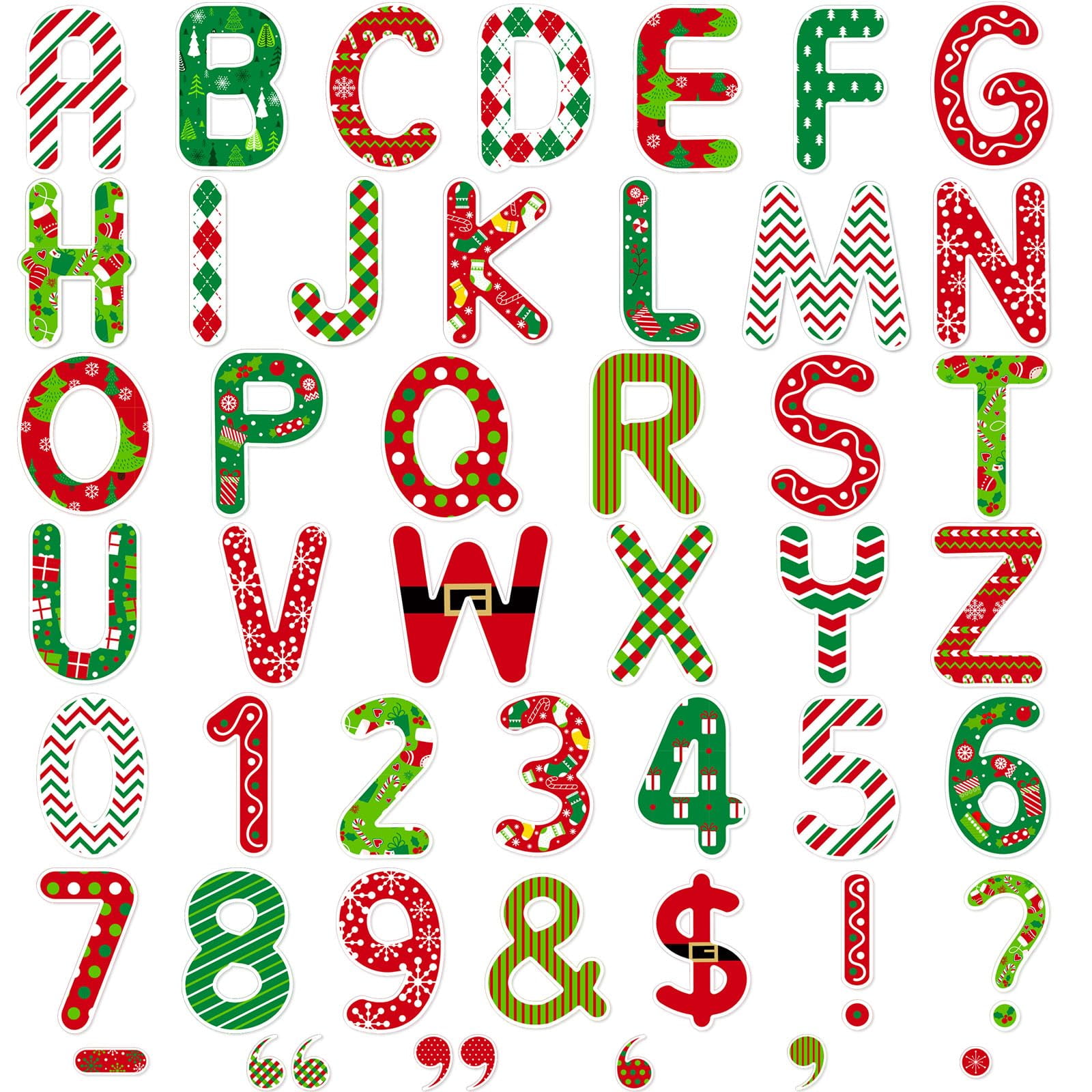 Faccito 176 Pcs Christmas Bulletin Board Decorations Letters Alphabet ...