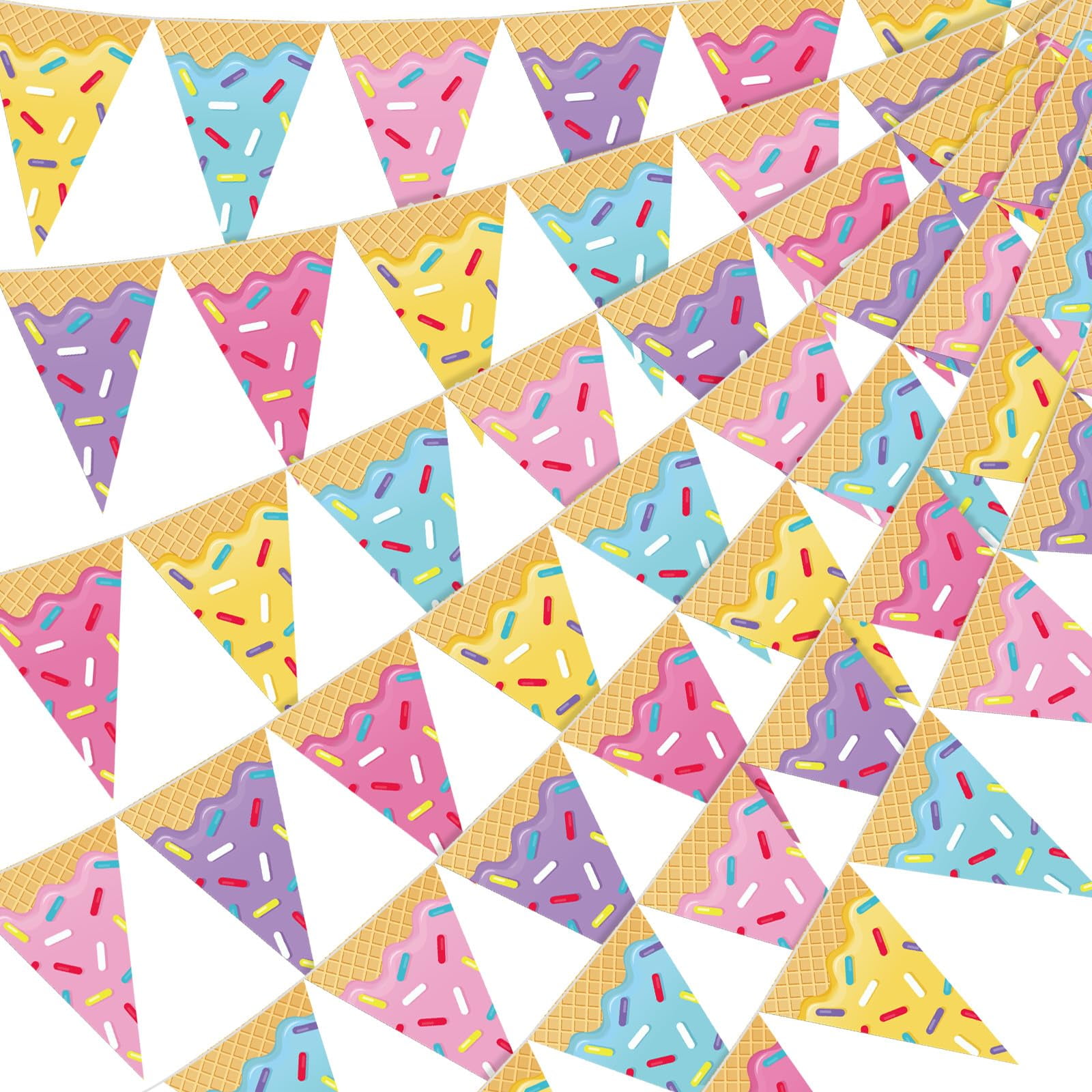 Faccito 5 PcsTRDN Donut Party Decorations Ice Cream Donut Pennant ...