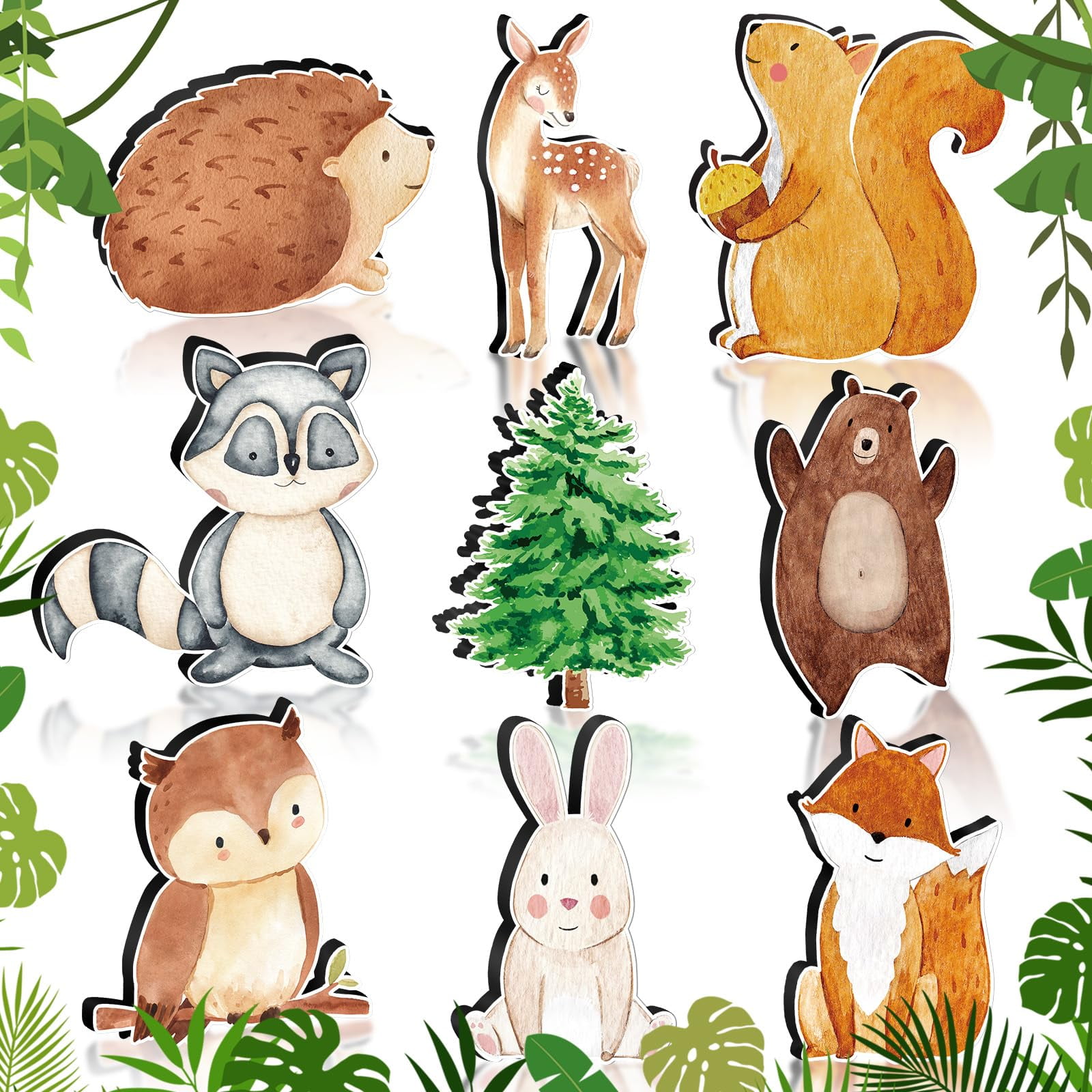 Faccito 9 Pcs Woodland Animals Table Centerpieces Woodland Creature ...