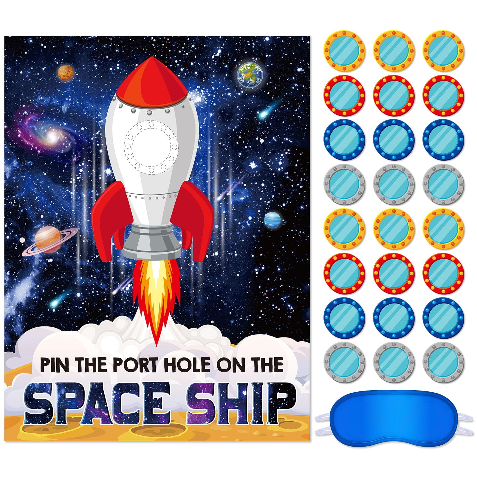 Faccito Pin The Port Hole on The Space Game with Blindfolds Outer Space ...