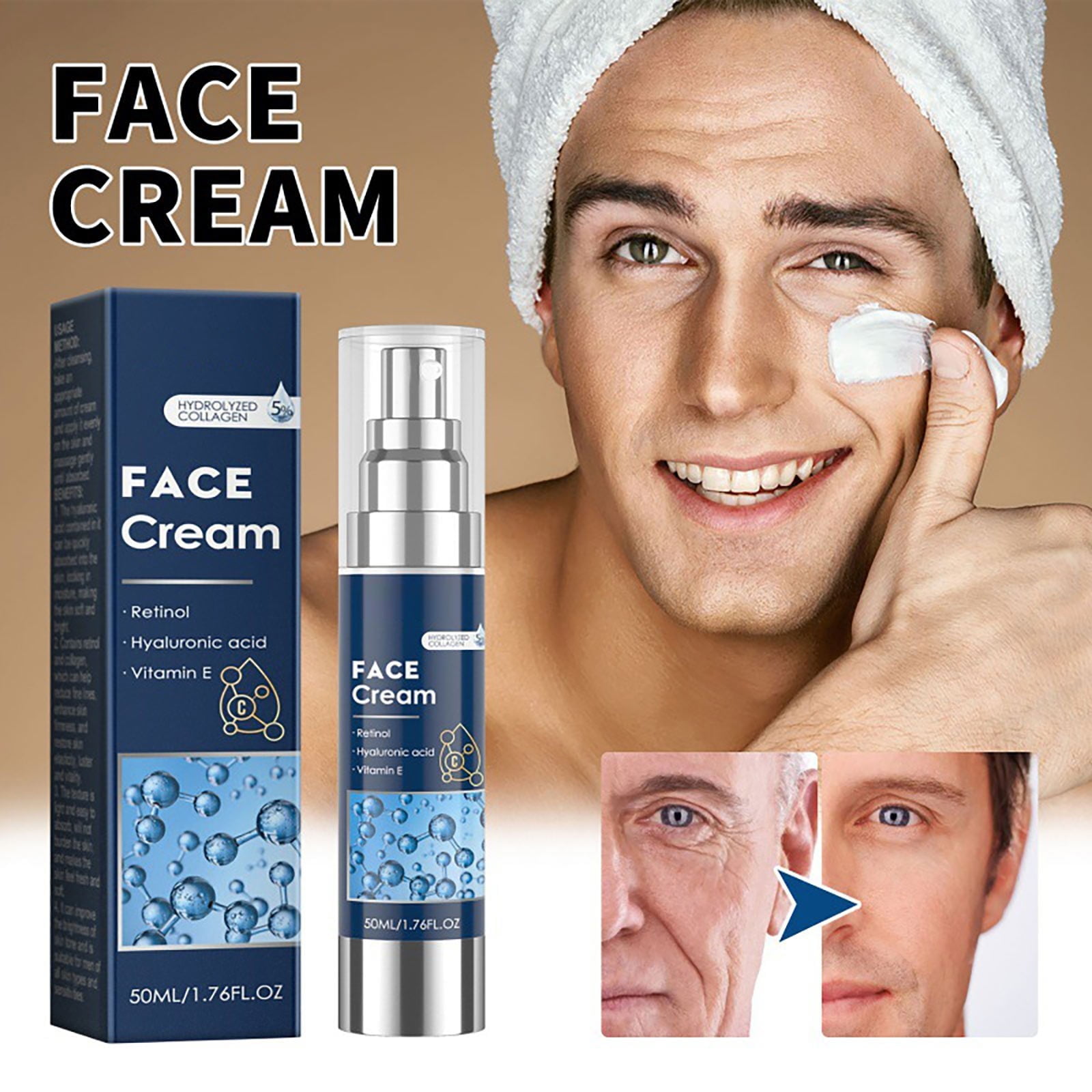 Face 6 In 1 Men's Facial Moisturizer (1.7 Oz) Men's Under Eye Bag And ...