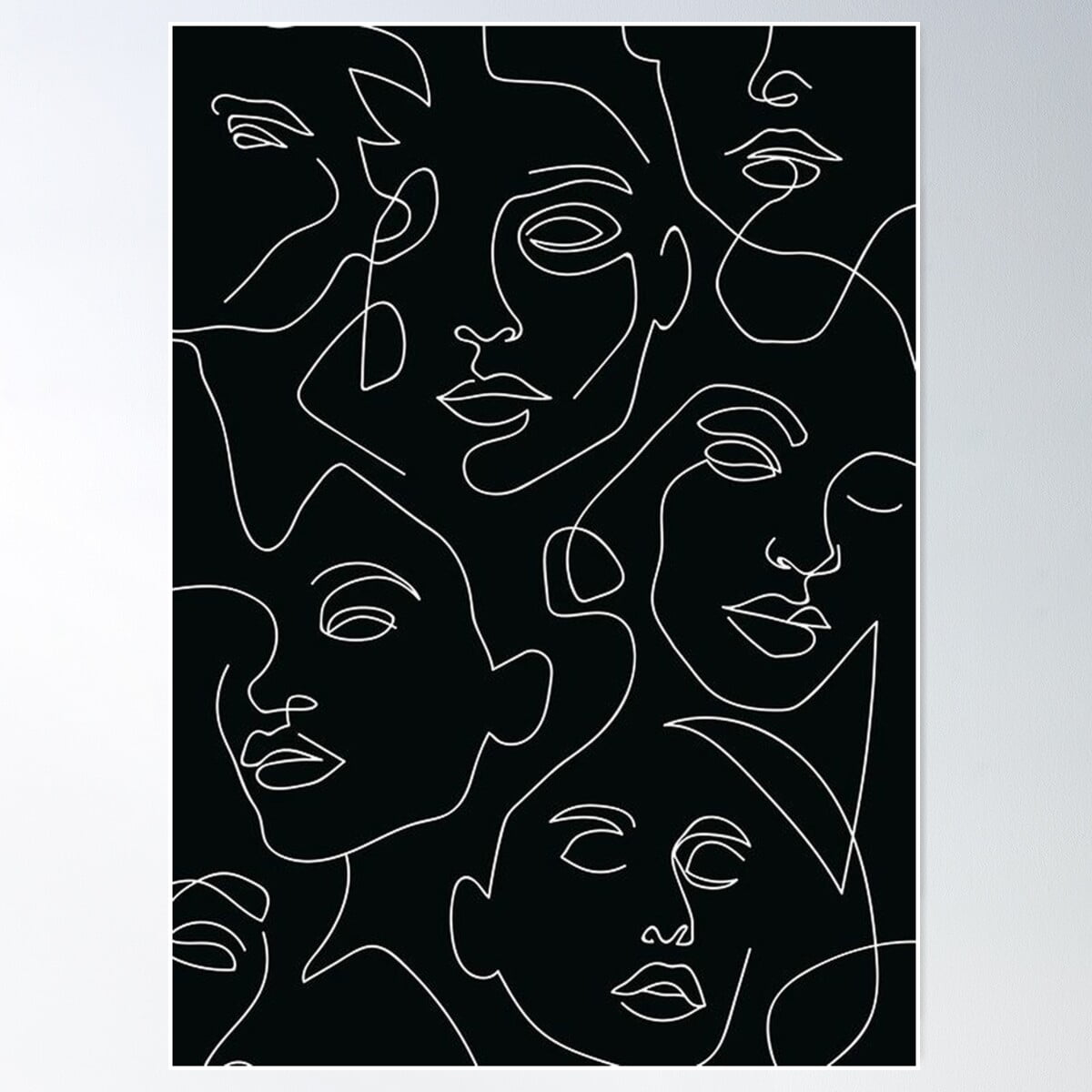 Face Art Aesthetic One Line Doodle Black White Minimal Phone Case ...