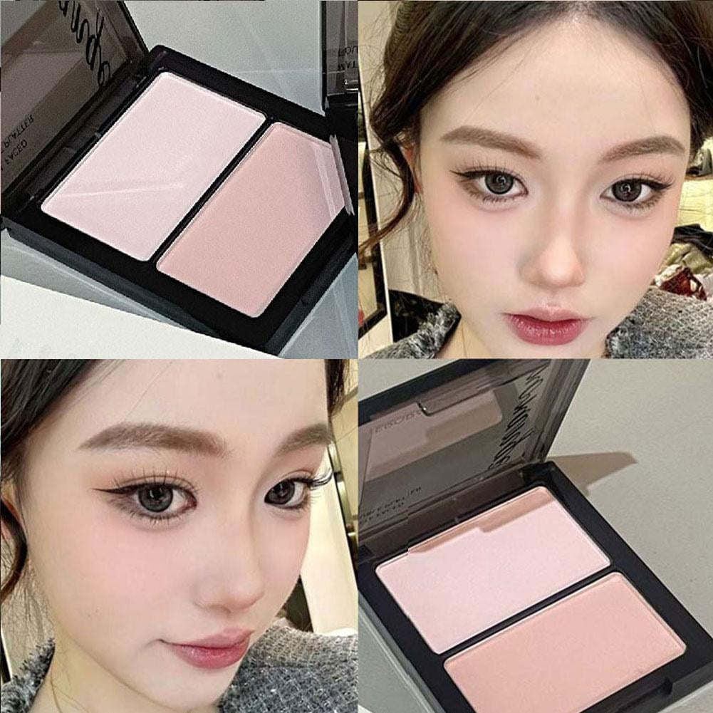 Face Blusher Double Platter, High Gloss Natural Brightening, Makeup ...