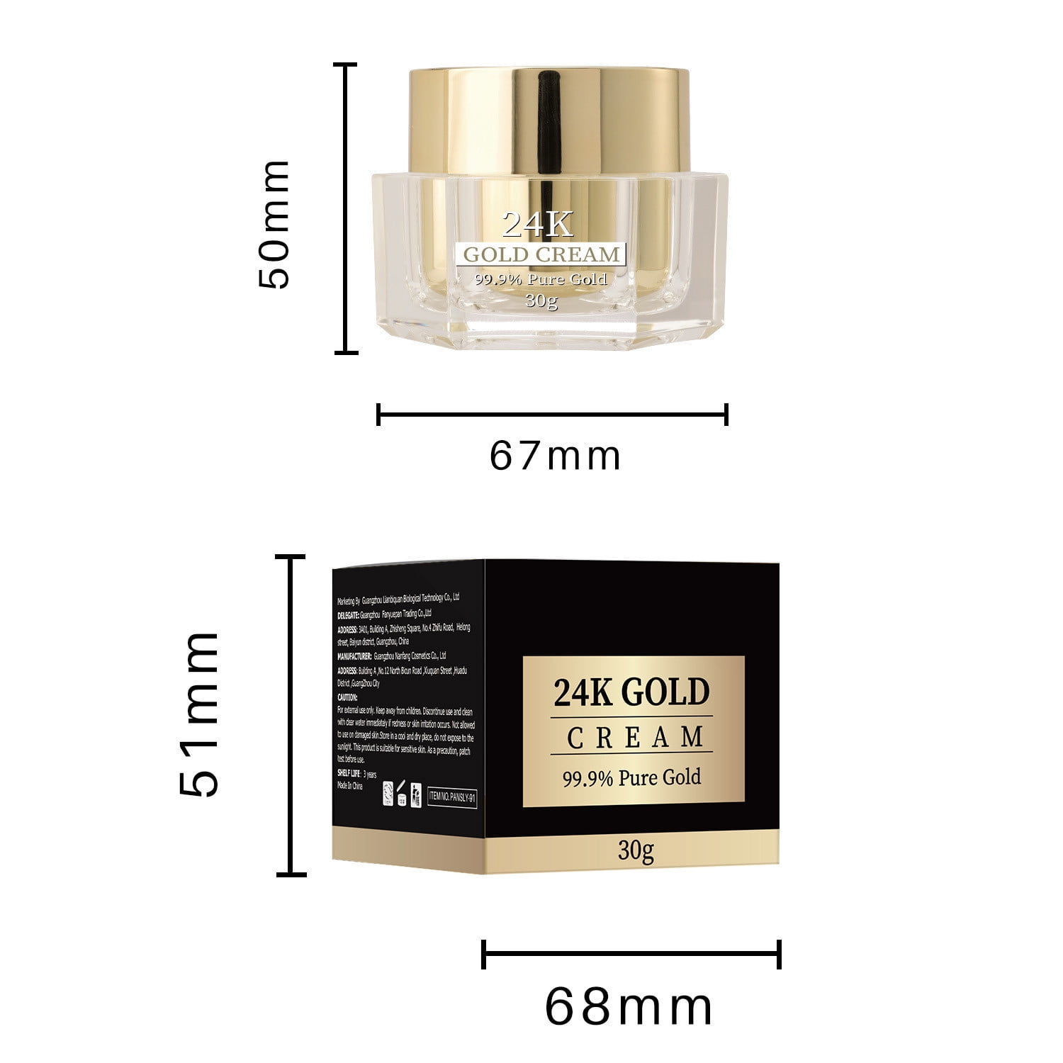 Face & Body Moisturizer 24k Gold Repairing Face Cream Firms Relaxed ...