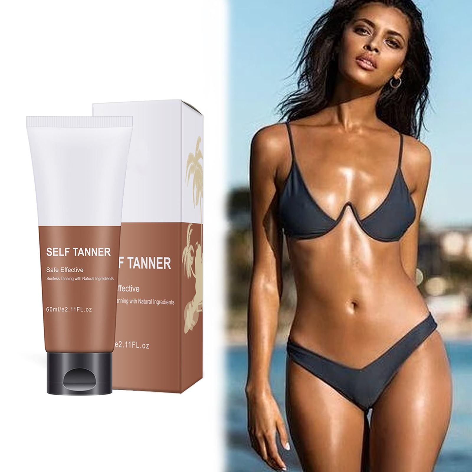 Face & Body Natural Sunless Tanning Lotion For Bronzing And Golden Tan Medium Or Dark Gradual ...