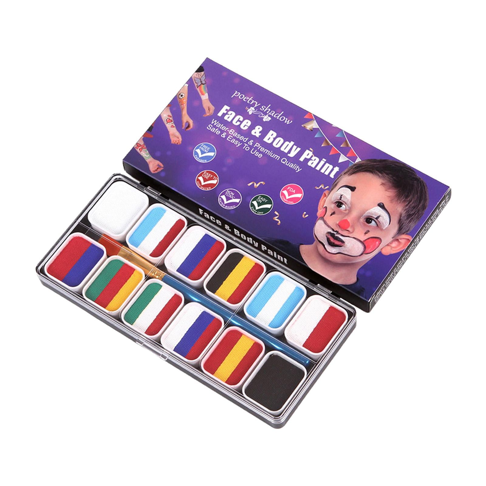 Face Body Paint Set Makeup Pigment Palette 12 Grids Color Matching ...