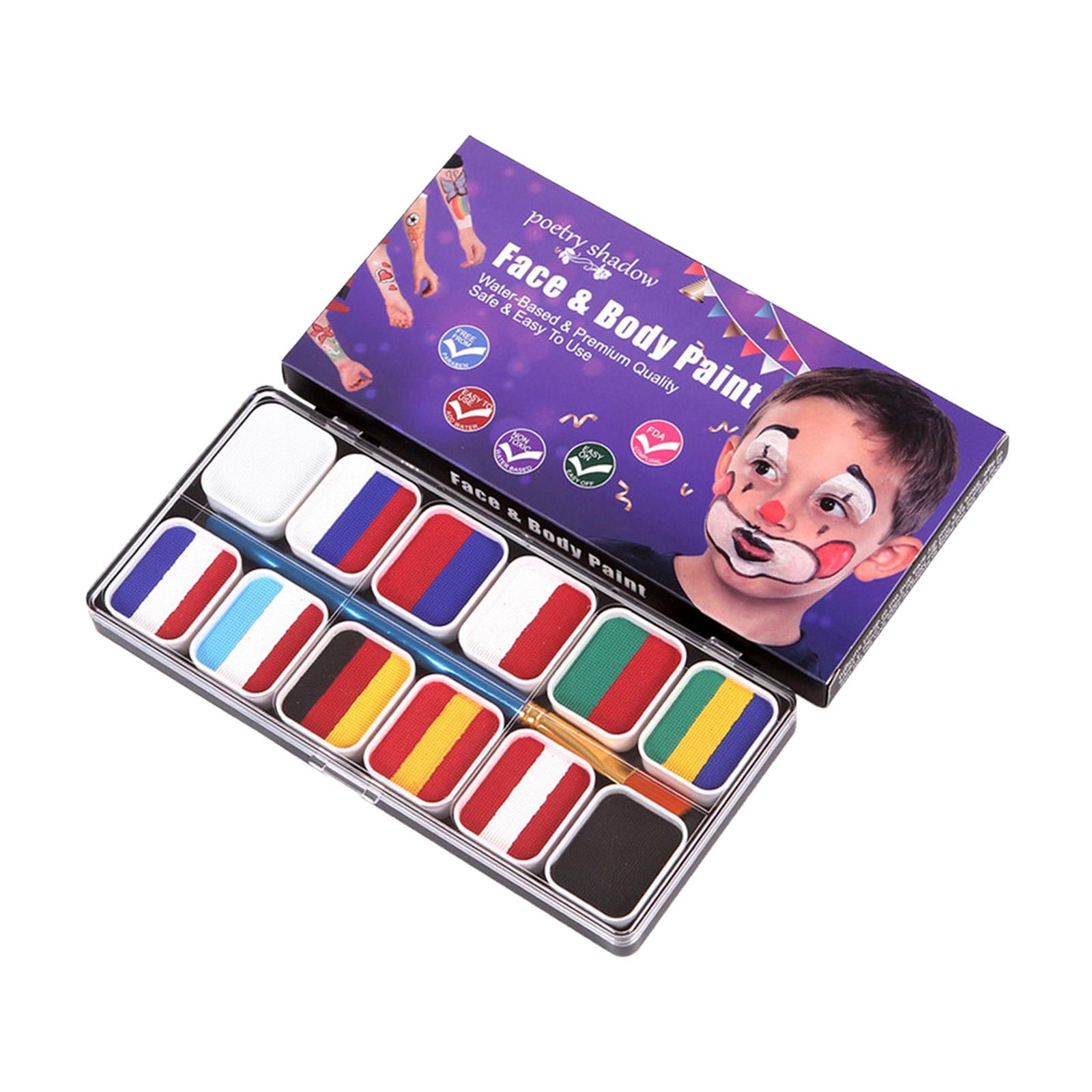 Face Body Paint Set Makeup Pigment Palette 12 Grids Color Matching ...