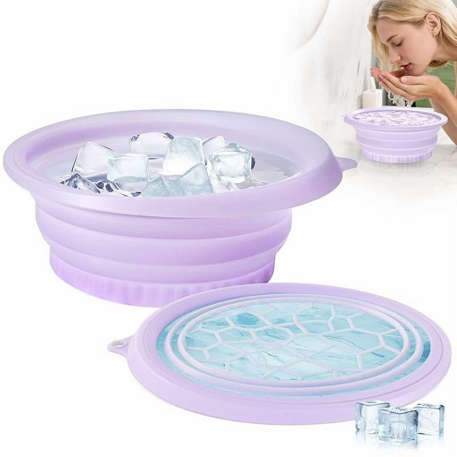 Face Bowl for Ice with Built-in Ice Tray – Collapsible Silicone Facial ...