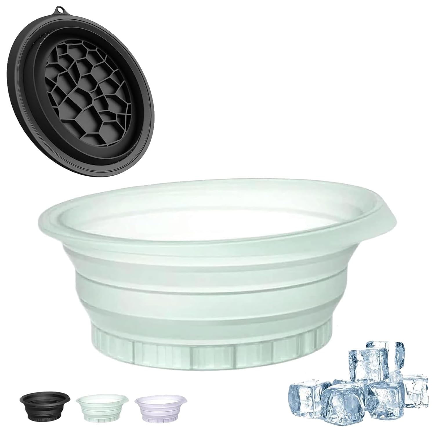 Face Bowl for Ice - Portable Silicone Foldable Facial Ice Bath Bowl ...