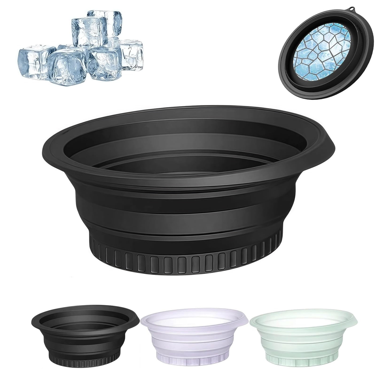 Face Bowl for Ice, face Ice Bath Bowl, Portable Silicone Foldable ...