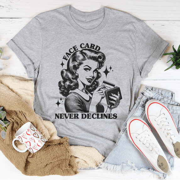 Face Card Never Declines Tee Soft Cream S Peachy Sunday T-Shirt ...