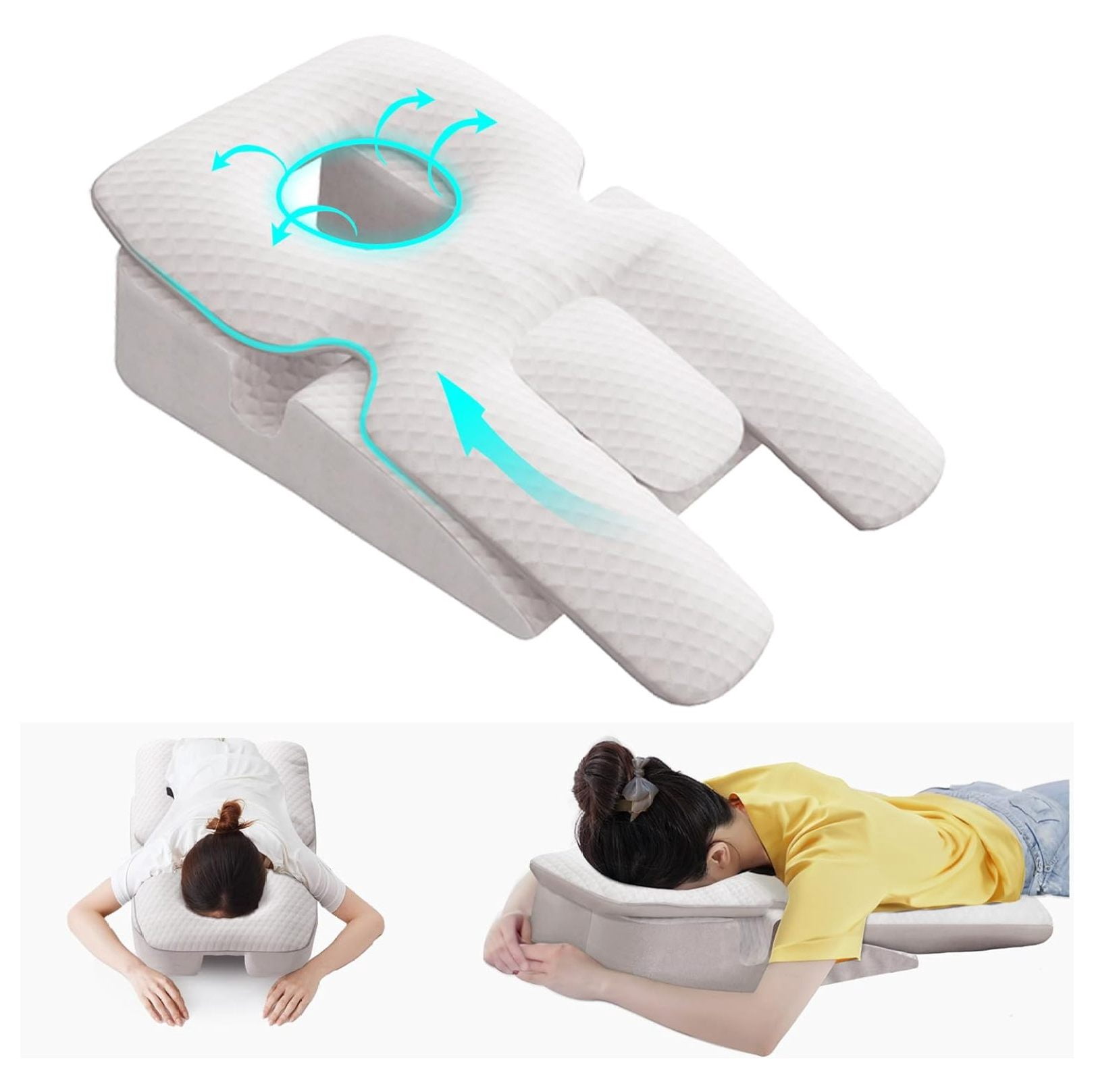 Face Down Pillow Prone Pillow Body Positioner for Side Sleeping Massage ...