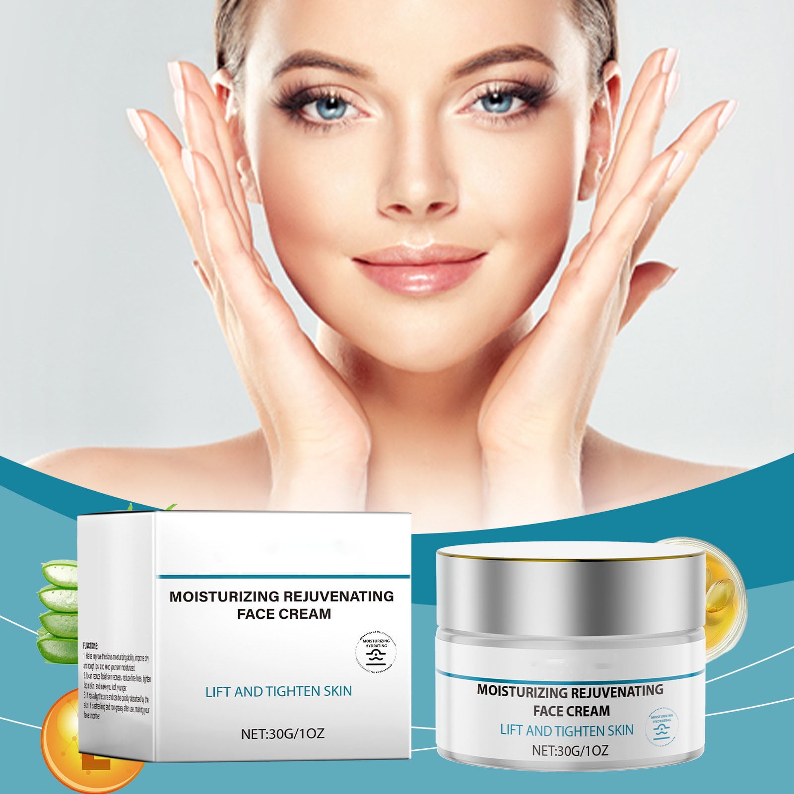 Face Firming Moisturiser,Hydrating Cream,Lightweight Texture,Non-Greasy ...