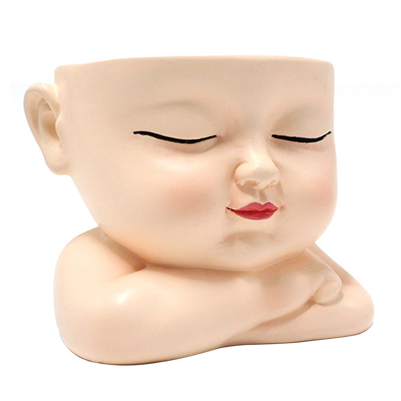 Face Flower Pot Baby Infant Head Funny Cute Resin Small Weather-proof ...