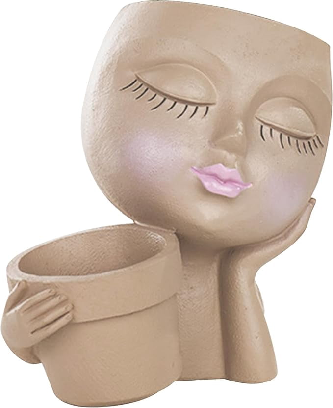 Face Flower Pot Head Planter Succulent Planter Pots for Indoor Outdoor ...