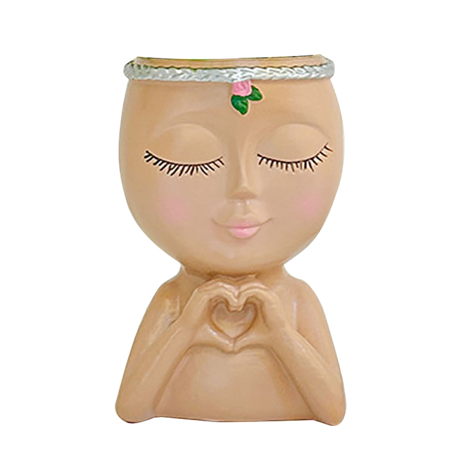 Face Flower Pot Love Style Girl Head Plant Pot Small Lady Face Planter ...