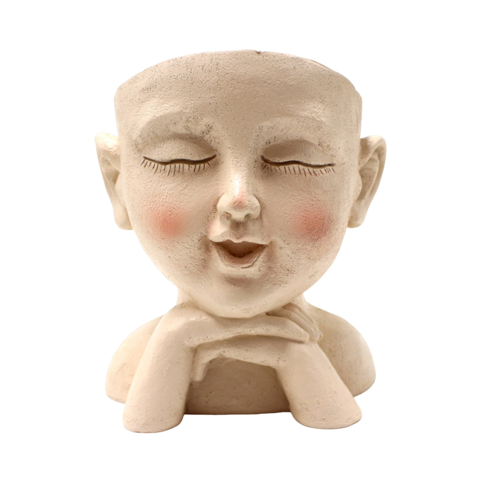 Face Flower Pot with Drainage Resin Succulent Cactus Plant Face Planter ...