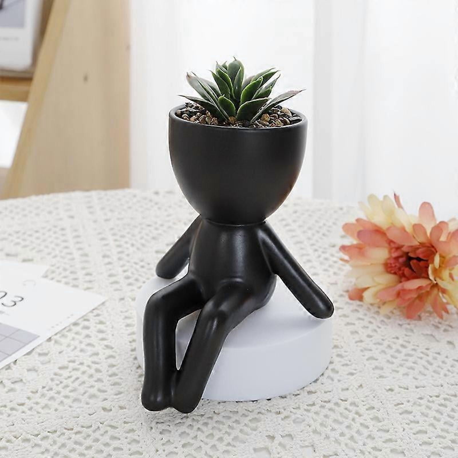 Face Flower Pots Head Planter, Cute Succulent Planter Decor Resin ...