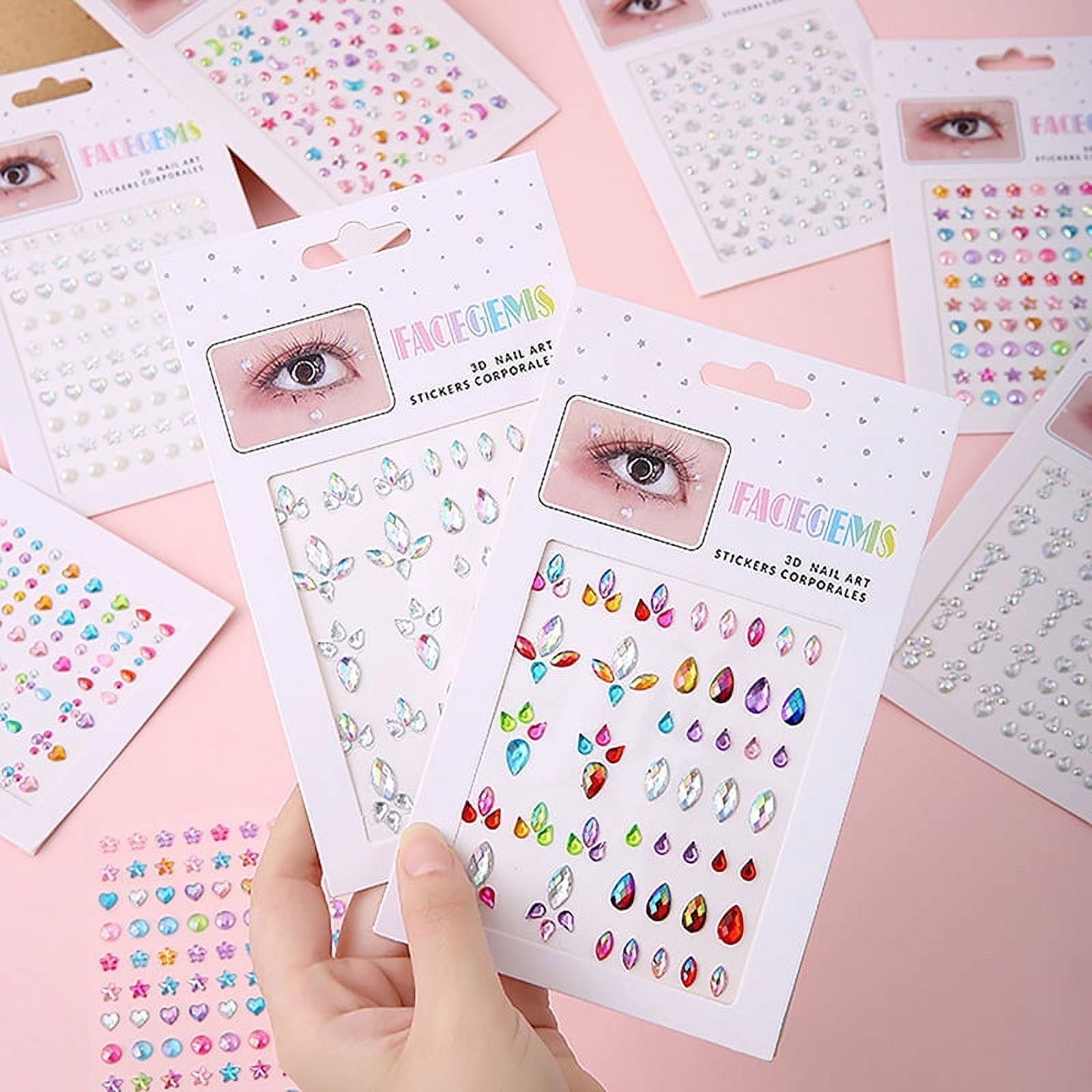 Face Gems Tattoo Eye Jewels Festival Body Crystal Make Up Sticker ...