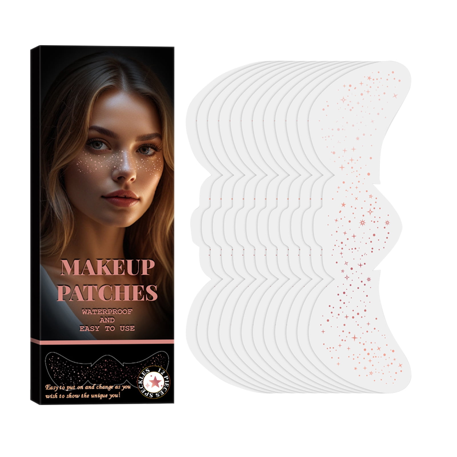 Face Glitter Makeup Patches 12 Pcs Sparkling Stickers Women Temporary ...