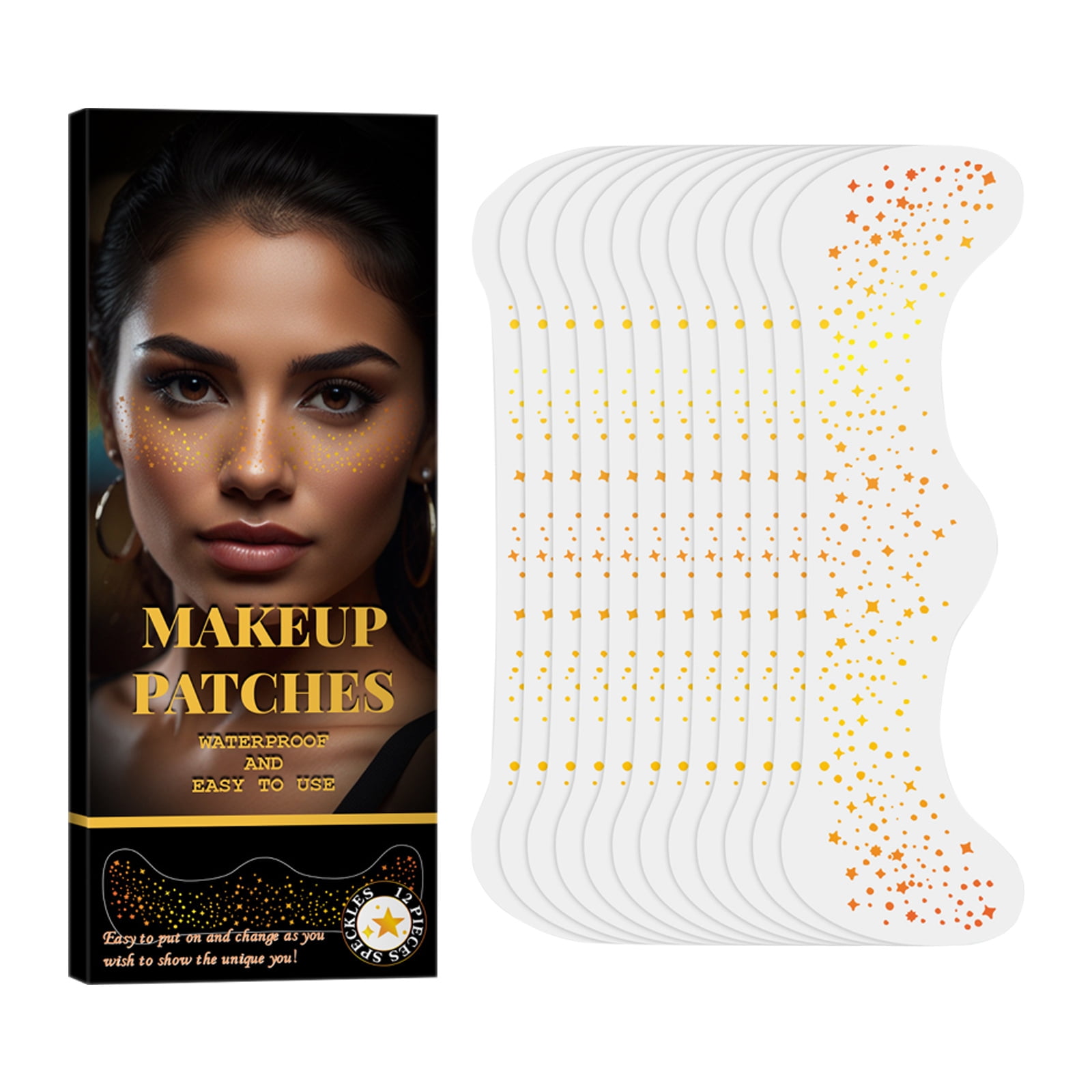 Face Glitter Makeup Patches 12 Pcs Sparkling Stickers Women Temporary ...
