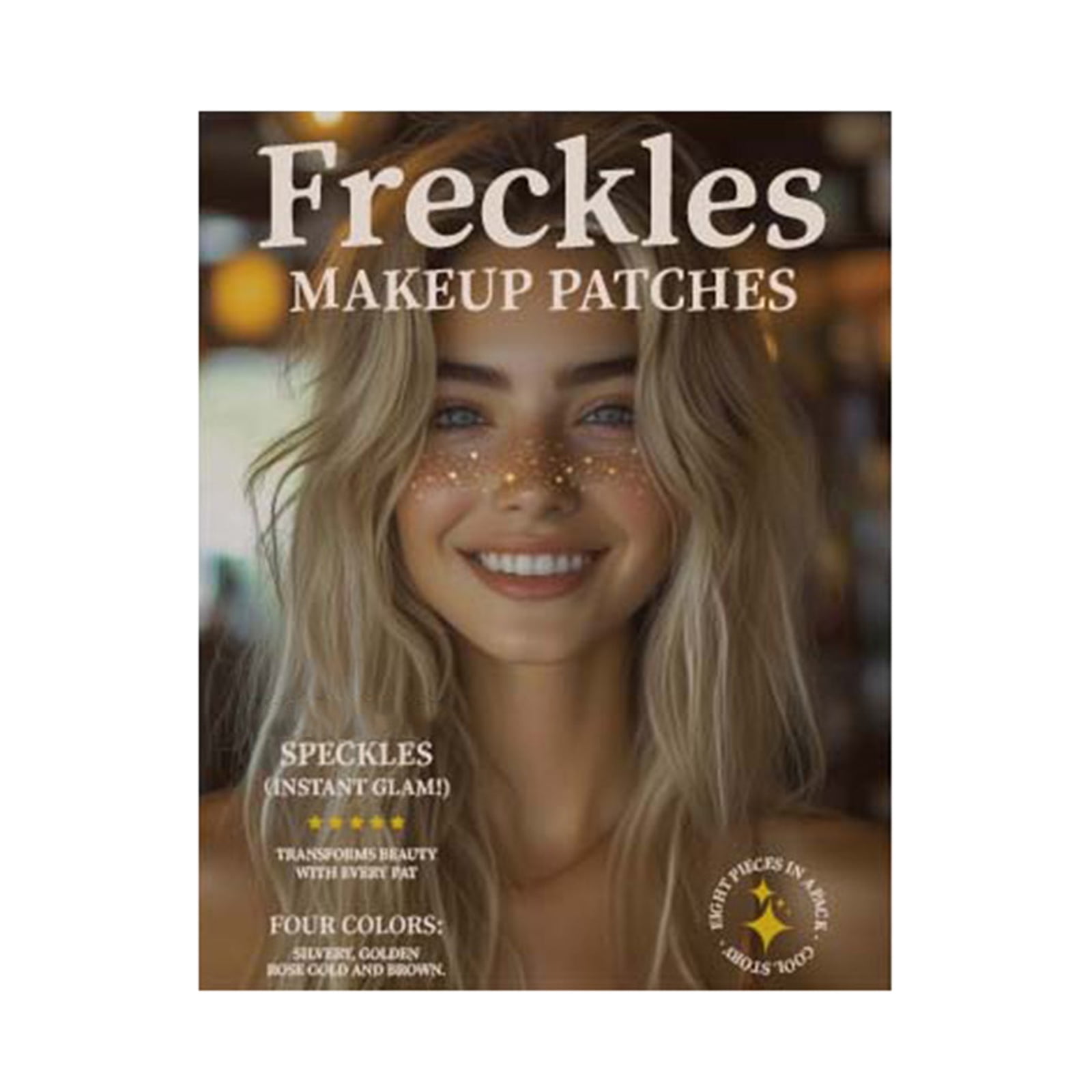 Face Glitter Freckles Makeup Stickers 8 Count Sparkling Cosmetic ...