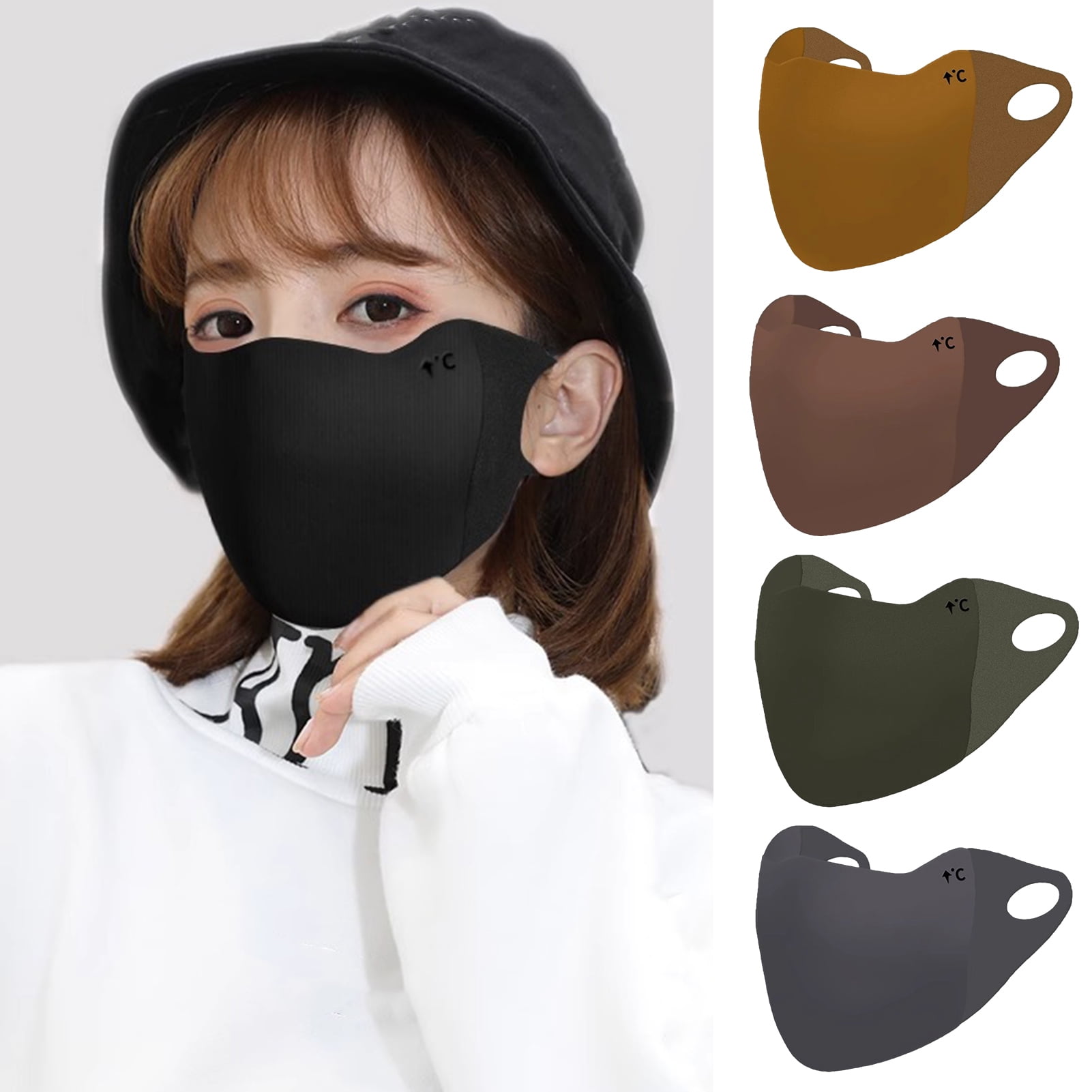 Face Guard Warmth Cold Dustproof Face Shield Solid Color Design ...