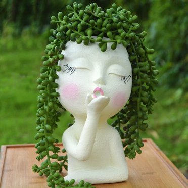 Fun Indoor and Outdoor Face Head Planter: Durable Resin Flower Pot with ...