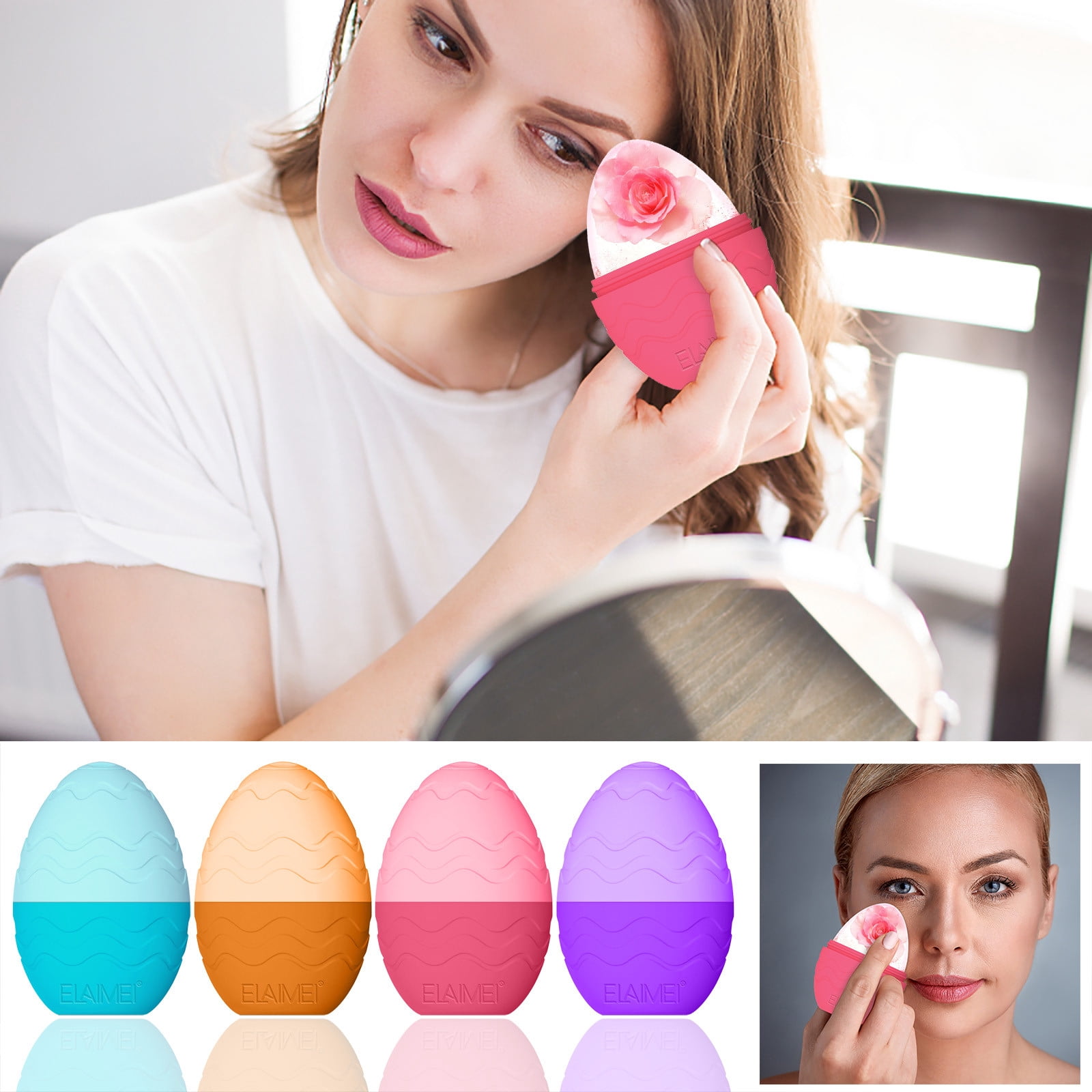 Face Ice Roller, Facial Roller, Reusable Silicone, Eye Puffiness Relief ...