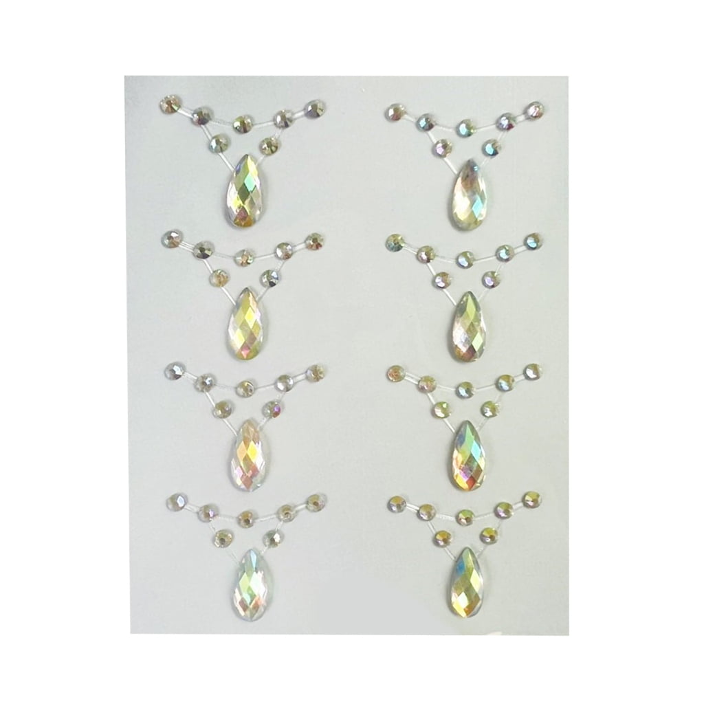 Face Jewels Stickers Self-Adhesive Pearls Eyeshadow Crystals Decals ...