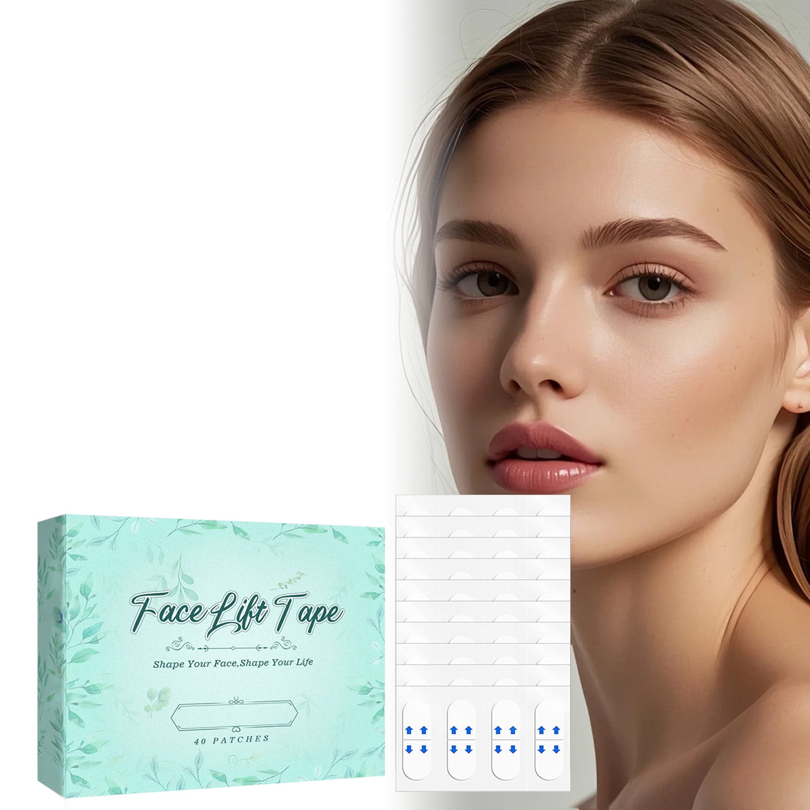 Face Lift Tape 40-Pack - Instant V-Shape Lift for Double Chin & Jawline ...