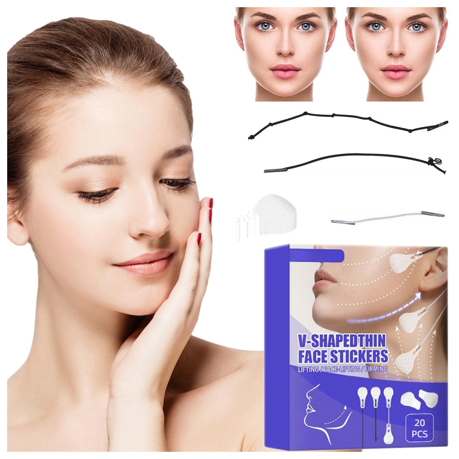 Face Lift Tape Invisibling 20Pcs Invisibling Face Lifting Sticker Face ...