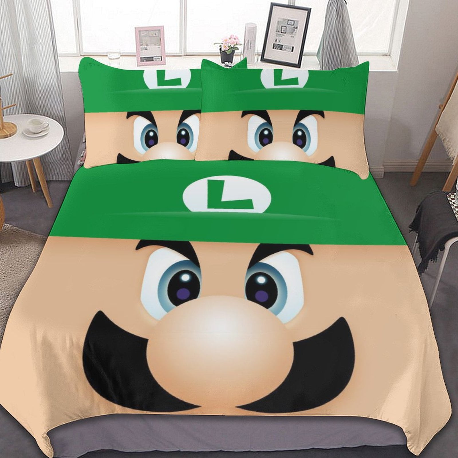 Face Luigi's Mansion 3 Piece Bedding Sets Decor Comforter Sets With One ...