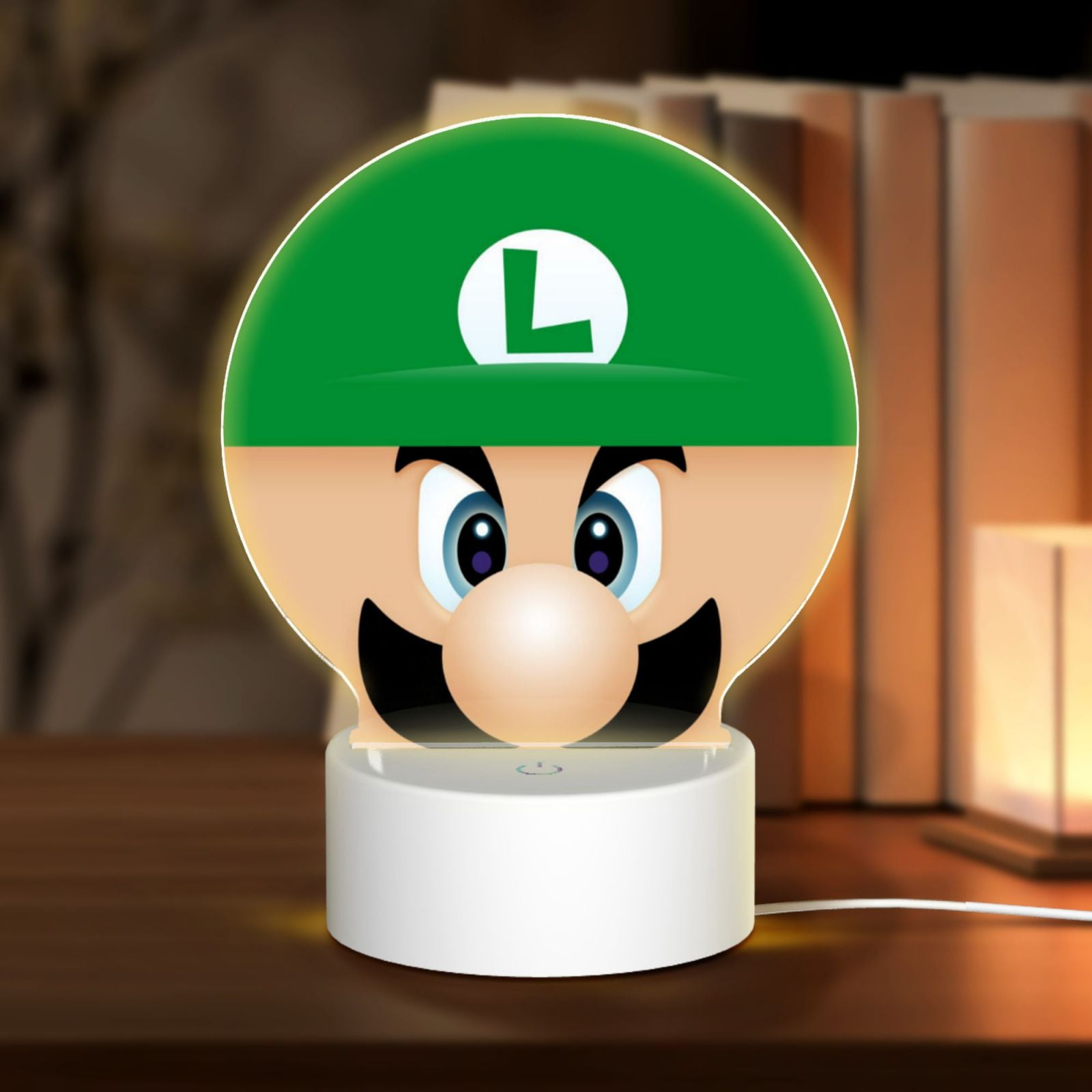 Face Luigi's Mansion Round Acrylic Night Light Decoration USB Cable LED ...
