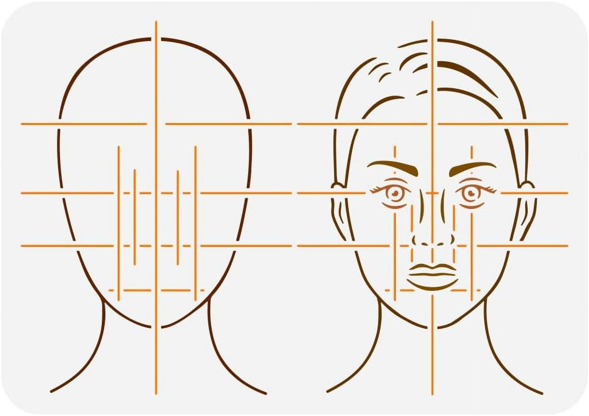 Face Map Front Painting Stencil 8.3x11.7inch Reusable Golden Ratio Face ...