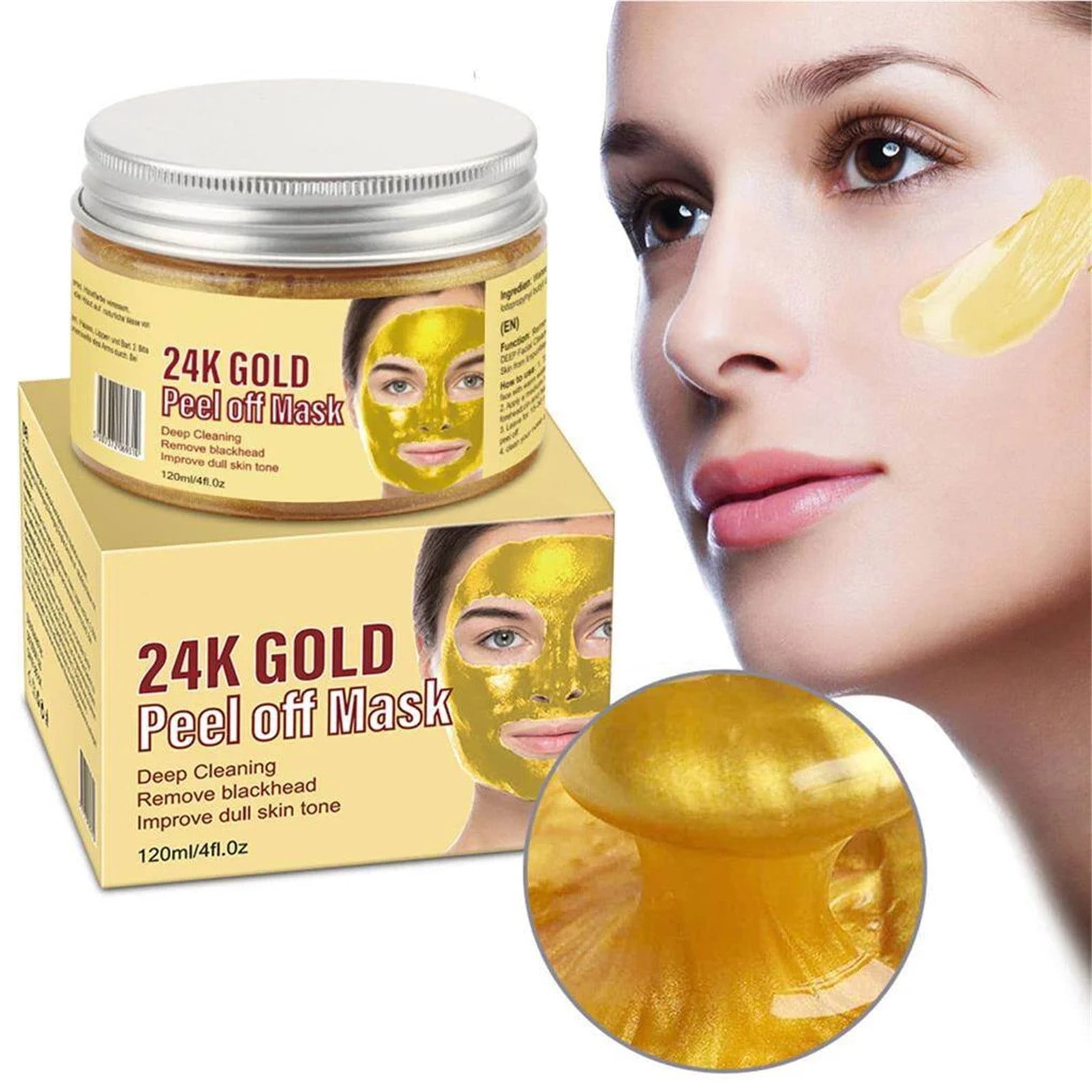 Face Mask 4FL.OZ/4FL.OZ/120ML,Gold Bio Collagen Crystal Face Mask,Peel ...