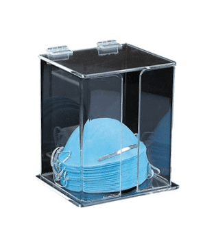 Face Mask Dispenser with Lid Clear Acrylic Molder & Earloop Mask Holder ...