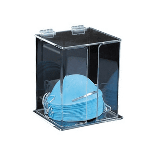 Face Mask Dispenser with Lid Clear Acrylic Molder & Earloop Mask Holder ...