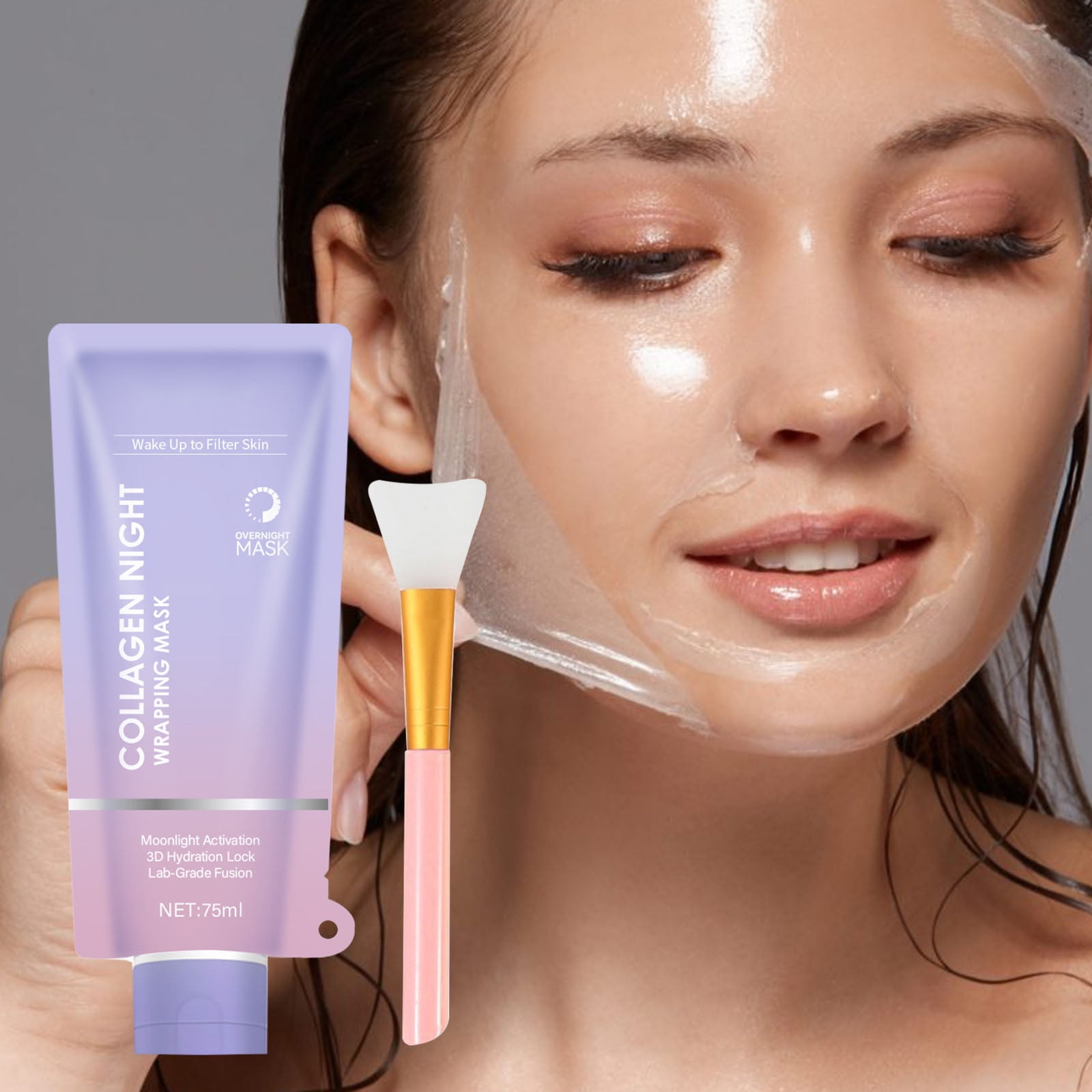 Face Mask, Hydrating Facial Mask with Brush, 100ml Nourishing Sheet ...